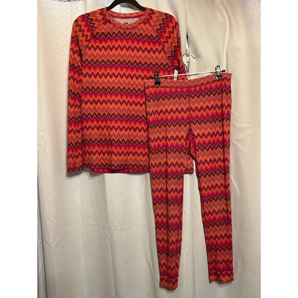 REI | Pajamas | Rei Kids Zigzag Longsleeve Top Bottom Set Orange Pink ...